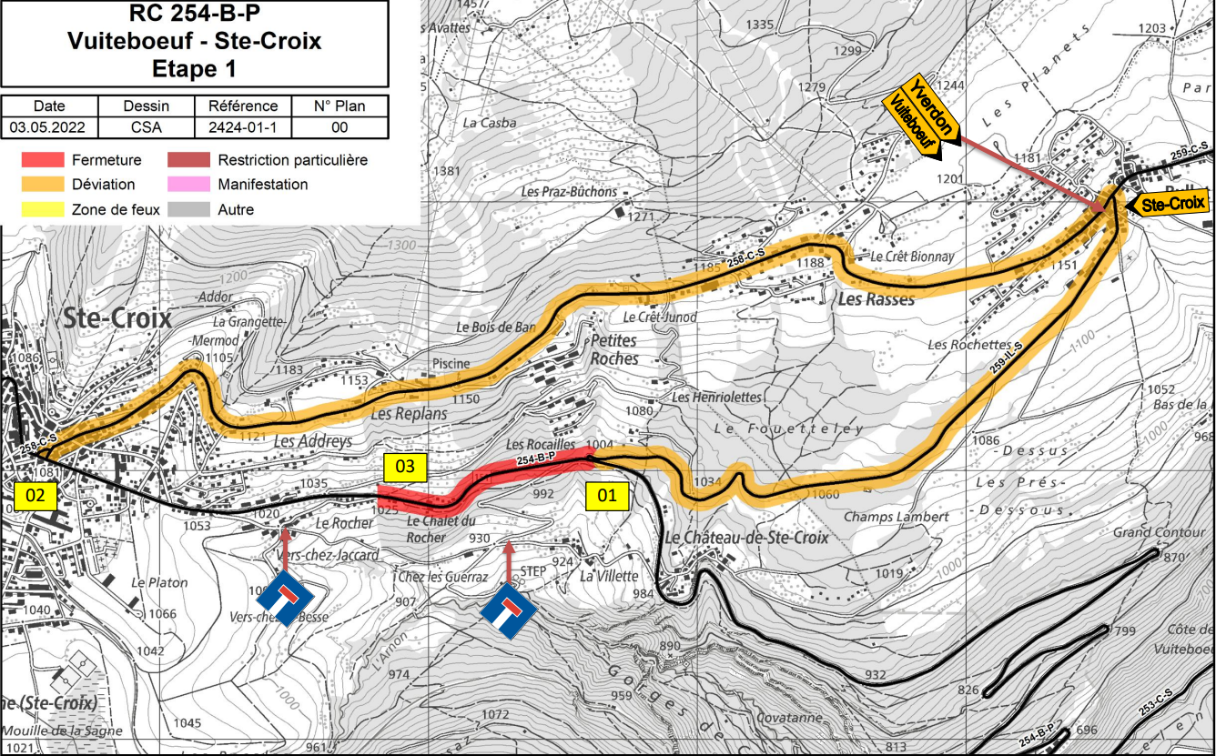 RC 254 Vuiteboeuf - Sainte-Croix | État de Vaud